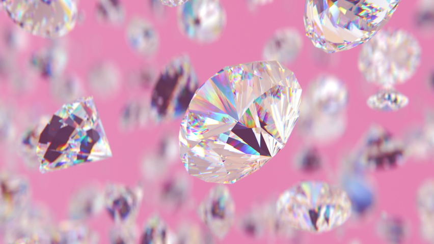 luxury diamonds jumping slow motion 4k Stock Footage Video (100% ...