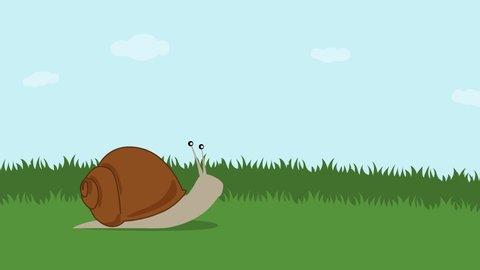 Snail Hiding Into Shell Animation Stock Footage Video (100% Royalty ...