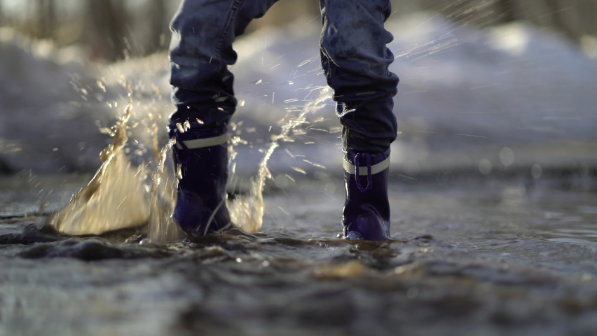 Happy Boy Rubber Boots Have Fun Stock Footage Video (100% Royalty-free ...