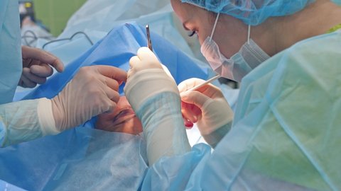 Complex Laparoscopic Operation On Peritoneal Cavity Stock Photo (Edit ...