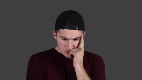 Man Reasoning While Standing On Gray Stock Footage Video (100% Royalty ...