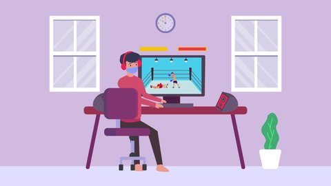 Electronics Store Flat Illustration Male Female Stock Illustration ...