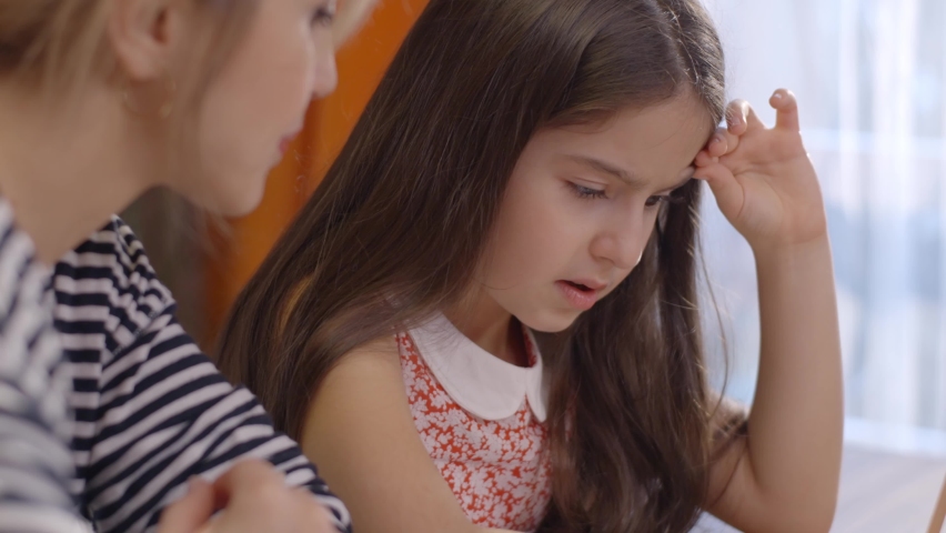 Sad teenage girl and her worried mother Stock Video Footage - 4K and HD ...