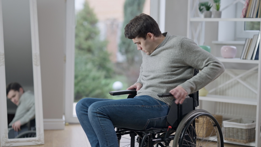 Handsome Concentrated Young Paraplegic Man Stock Footage Video (100% ...