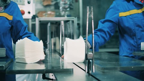 pharmaceutics worker closing box duct tape Stock Footage Video (100% ...