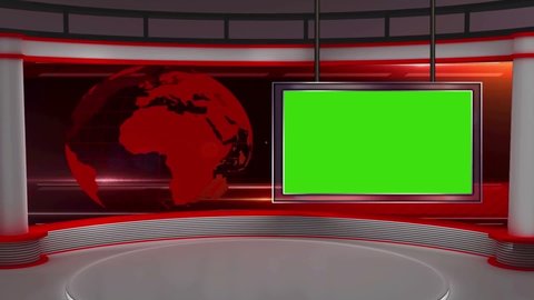 3d Virtual News Studio Set Green Stock Footage Video (100% Royalty-free ...