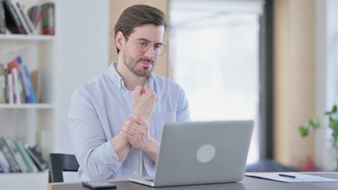 Focused Business Man Entrepreneur Typing On Stock Footage Video (100% ...