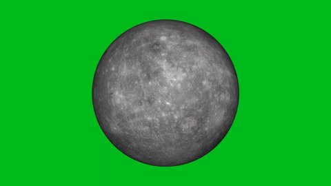 4k Mercury Planet Spinning Rotation Green Stock Footage Video (100% ...