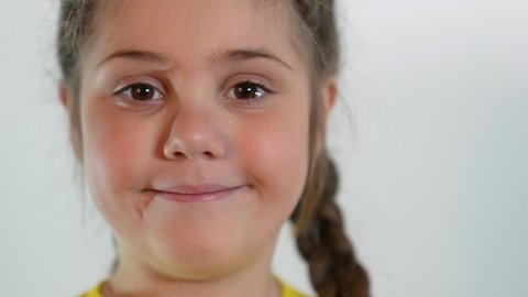 Kid Girl Face Portrait Happy Family Stock Footage Video (100% Royalty ...