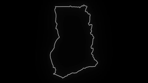 Map Ghana Ghana Outline Animated Close Stock Footage Video (100% ...