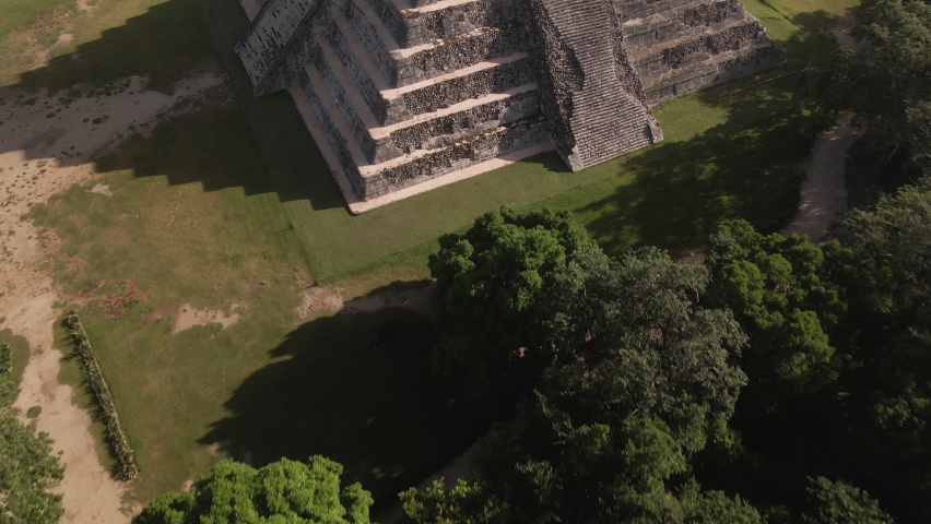 chichen itza mexico drone aerial view Stock Footage Video (100% Royalty ...