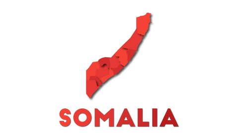 Somalia Map Showing Regions Animated Country Stock Footage Video (100% ...