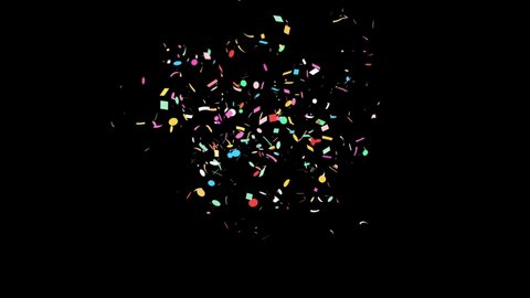Colorful 3d Animation Confetti Falling Explosion Stock Footage Video ...