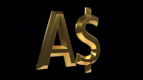 Aud Australian Dollar Sign Gold Symbol Stock Footage Video (100% ...