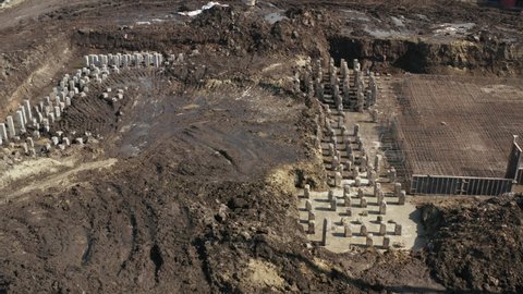 Pit Construction Residential Building Ground Floor Stock Footage Video ...