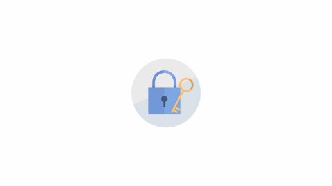 Cool Minimalistic Animated Flat Lock Key Stock Footage Video (100% ...