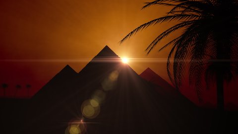 Sunrise Over Great Giza Pyramids Khufu Stock Footage Video (100% ...