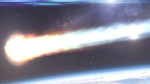 Meteor Asteroid Entering Earth Atmosphere Over Stock Footage Video (100 ...