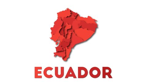 Ecuador Map Showing Regions Animated Country Stock Footage Video (100% ...