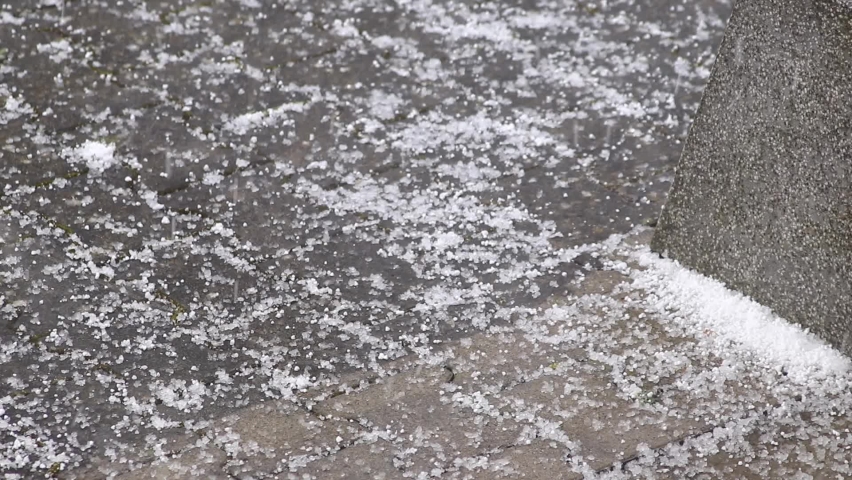 many falling hailstones on windy day Stock Footage Video (100% Royalty ...