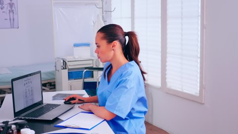 Group Nurses Working Hospital Office Analysing Stock Footage Video (100 ...