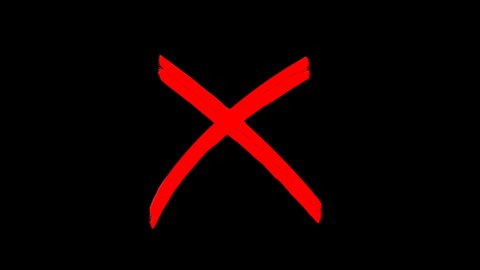 Wrong X Red Animation Alpha Stock Footage Video (100% Royalty-free ...