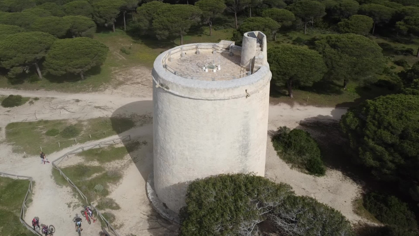 aerial view watchtower pine forest Stock Footage Video (100% Royalty ...