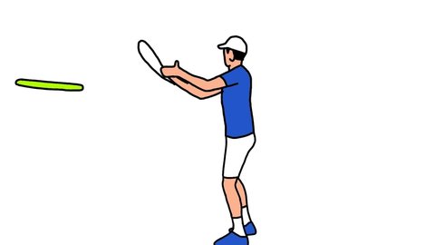 Tennis Forehand 2d Animation Looping Forehand Stock Footage Video (100% ...