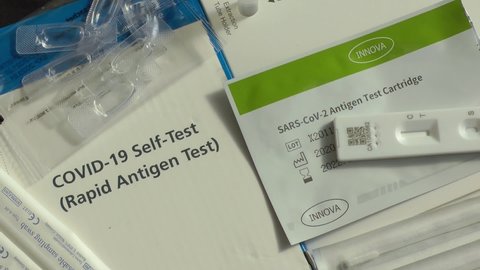 Covid19 Self Test Home Kit Rapid Stock Footage Video (100% Royalty-free ...