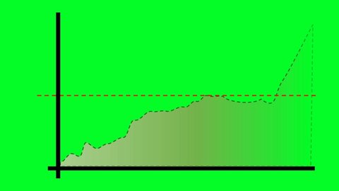 Simple Graph Shows Uptrend Green Screen Stock Footage Video (100% ...