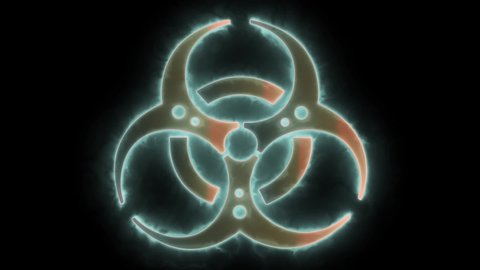 Biohazard Symbol Animation On Black Background Stock Footage Video (100 ...