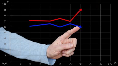 Male Hand Drawing Finger Graph On Stock Footage Video (100% Royalty ...