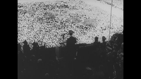 1930s Adolph Hitler Gives Speech Balcony Stock Footage Video (100% ...