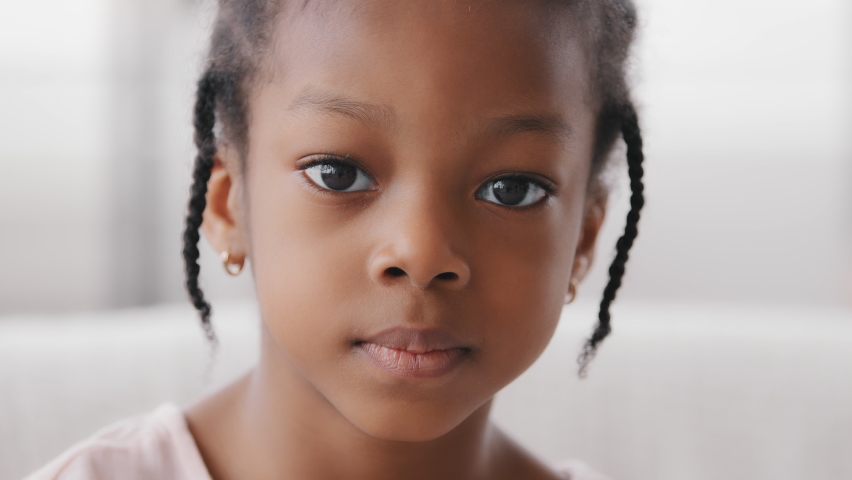 Closeup Cute Face African Kid Ethnic Stock Footage Video (100% Royalty ...