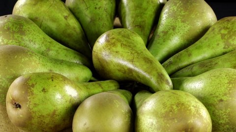 Fresh Green Pears Rotate Background Close Stock Footage Video (100% ...