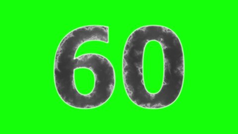 60 Seconds Countdown Timer On Green Stock Footage Video (100% Royalty ...