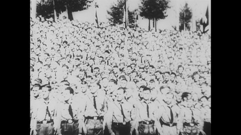 1930s Germany Hitler Waves Cheering Saluting Stock Footage Video (100% ...