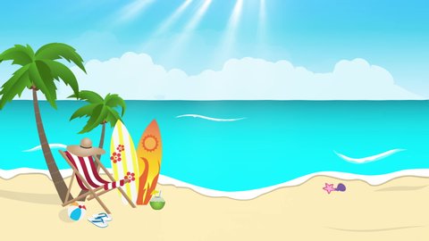 2d Motion Graphics Summer Beach Video Stock Footage Video (100% Royalty ...