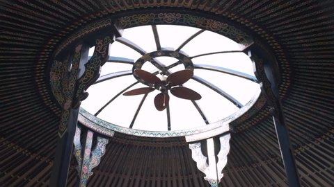 Ceiling Fan Inside Blue Yurt Stock Footage Video (100% Royalty-free ...
