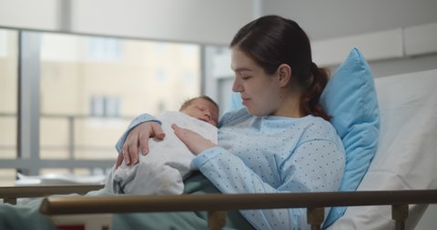 Mother Newborn Baby Postnatal Department Ward Stock Footage Video (100% ...