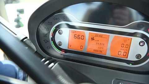 Professional Tractor Controlling Panel Inside View Stock Footage Video ...