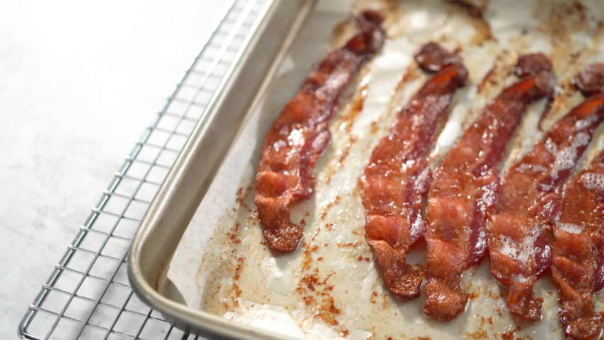 Step By Step Cooked Bacon Strips Stock Footage Video (100% Royalty-free ...