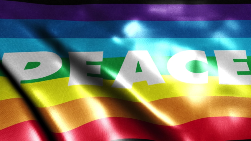 Peace Rainbow Flag Video Isolated Stock Footage Video (100% Royalty ...