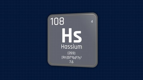 Hassium Hs Element Periodic Table Animation Stock Footage Video (100% ...
