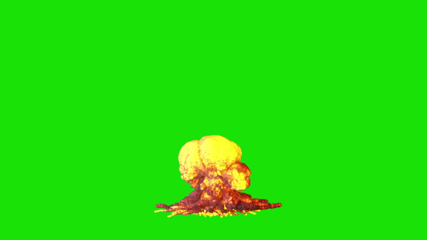 nuclear explosion slow motion green screen Stock Footage Video (100% ...
