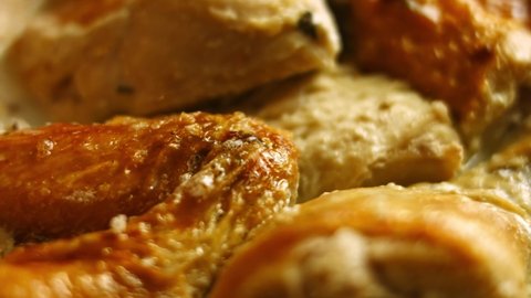 Hot Freshly Cooked Big Oven Roasted Stock Footage Video (100% Royalty ...