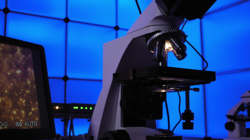 microscope science laboratory research material structure Stock Footage ...