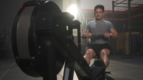 Bodybuilder Male Exercises Resistance Weight Machine Stock Footage ...