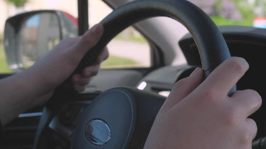 Two Hands On Steering Wheel Stock Video Footage - 4K and HD Video Clips ...