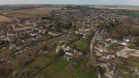 Aerial View Stonesfield Pretty West Oxfordshire Stock Footage Video ...